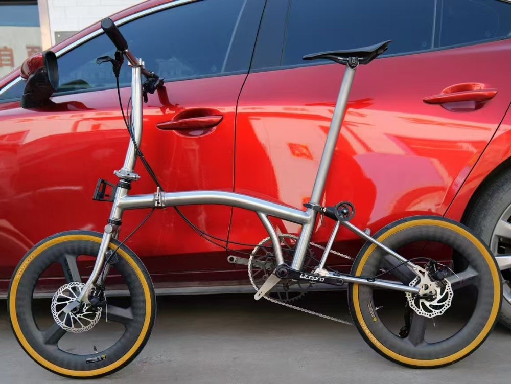 20inch Full Titanium Trifold brompton Bike with Disc Brake and carbon ...
