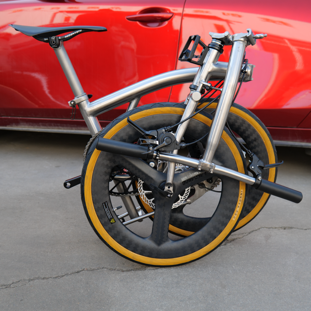 20inch Full Titanium Trifold brompton Bike with Disc Brake and carbon ...