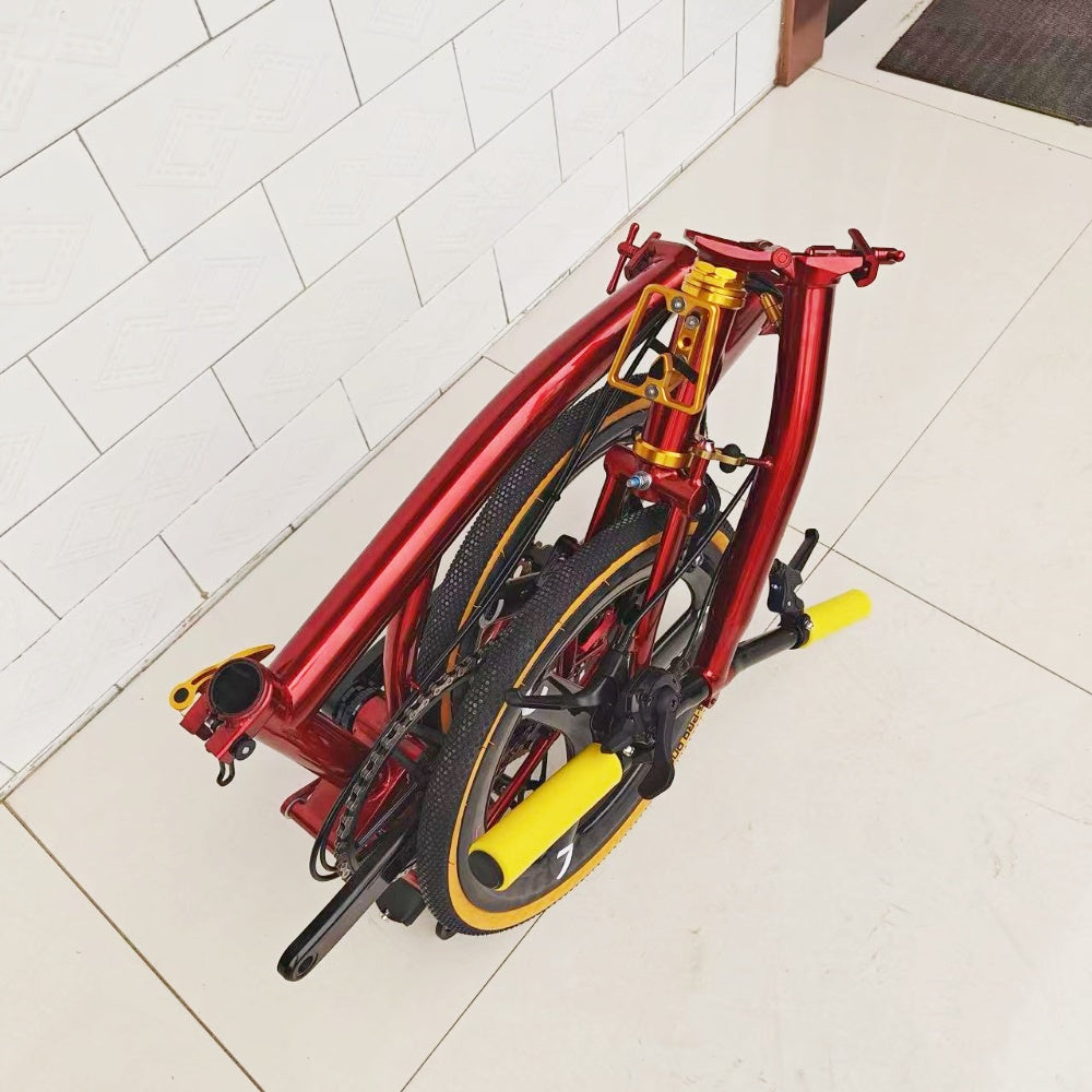 Full aero titanium brompton 16 Inch Bike, 7-Speed,Carbon wheelsets, Fl ...