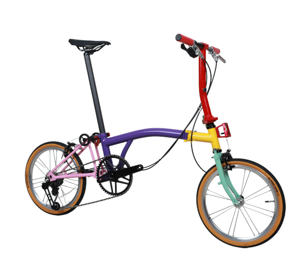 Full aero titanium brompton 16 Inch Bike,Custom Color Titanium 7-Speed ...