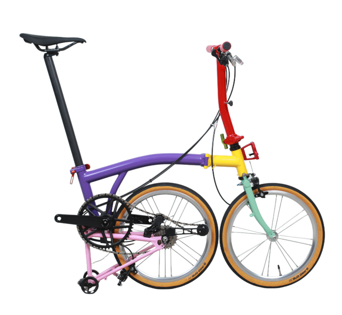Full aero titanium brompton 16 Inch Bike,Custom Color Titanium 7-Speed ...