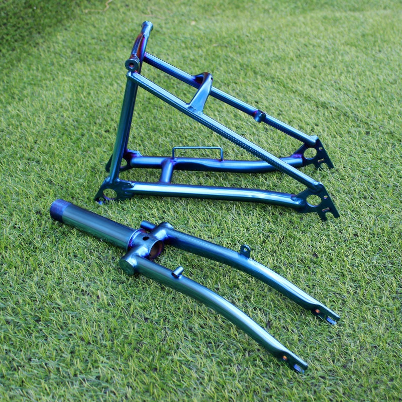 COMEPLAY / HEXATI Ultralight Titanium Fork + Rear Triangle for Brompto ...