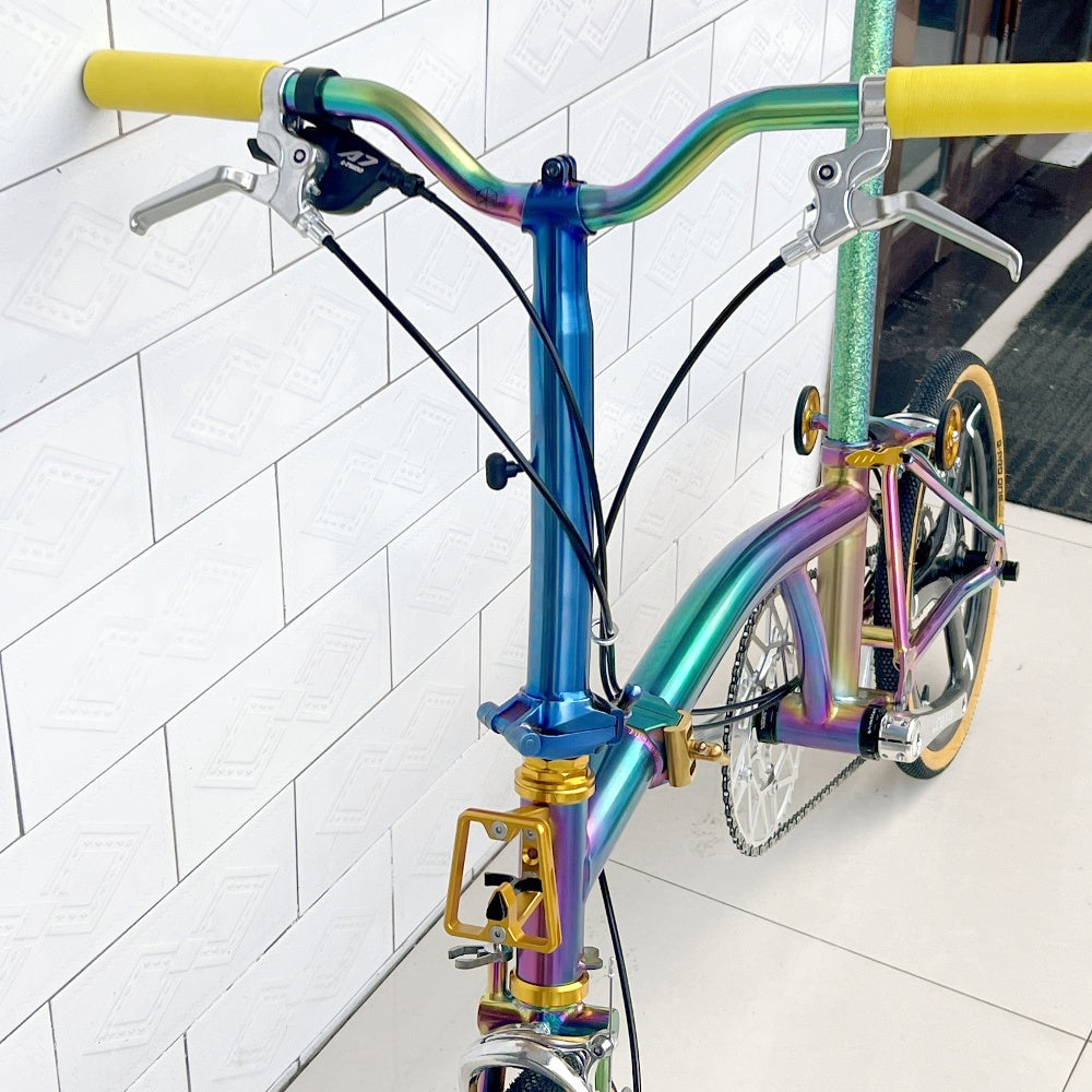 Full aero titanium brompton 16 Inch Bike, 7-Speed,Carbon wheelsets,Rai ...