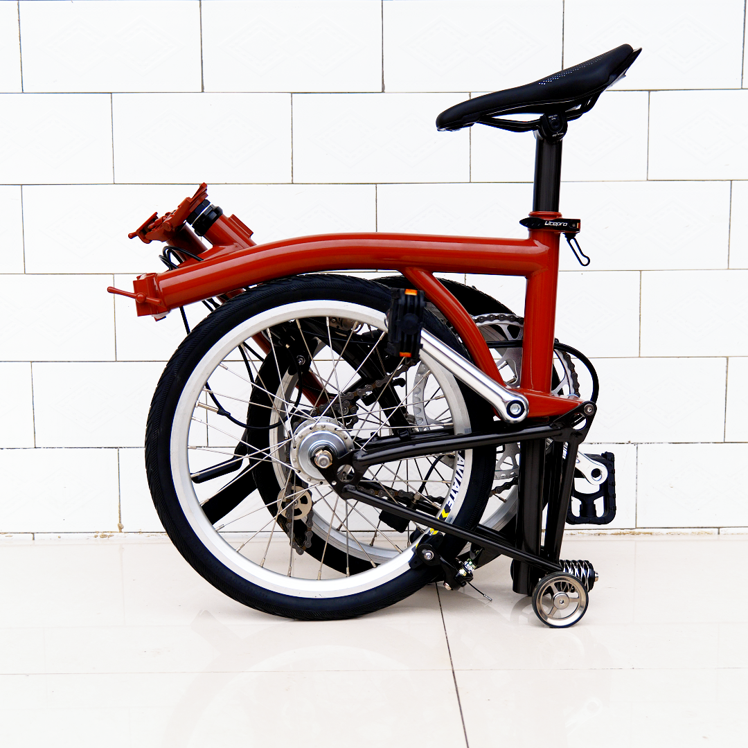 Full aero titanium brompton Clone 16 Inch tri-fold Bike Rim brake with ...