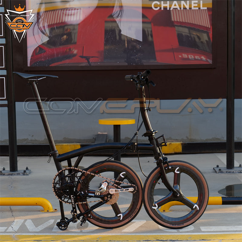 Comeplay made full titanium Brompton tri-fold bike 16inch 7speed ...