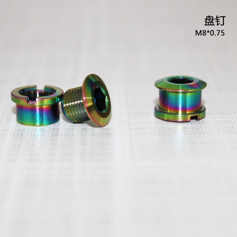 Grade5 Ti6Al4v titanium bike bicycle Crankset Chainring Bolts Nuts M8 ...